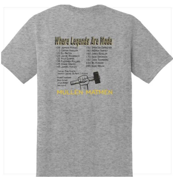 State Wrestling Shirt Order Information | Mullen Public Schools